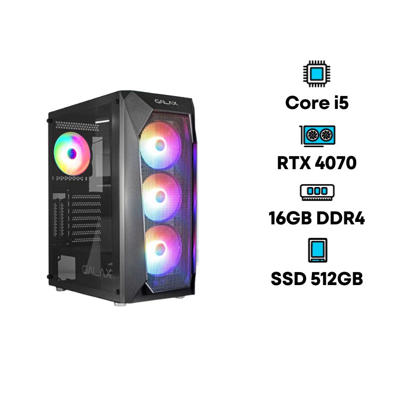 Ascenti Intel Core i5-13400F RTX 4070 Back to School Set 3 Computer Set